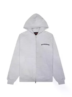 PLEASURES Embroidered Zip Up Hoodie - Grey