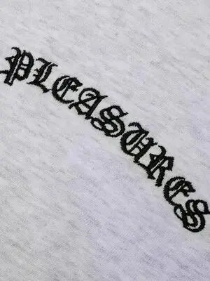 PLEASURES Embroidered Zip Up Hoodie - Grey