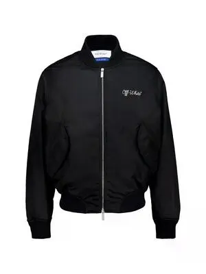 Off-White Embroidered Logo Bomber Jacket