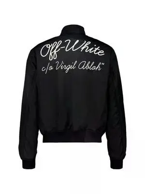 Off-White Embroidered Logo Bomber Jacket