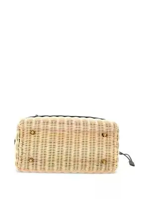 Dior Lady Wicker And Oblique Canvas Medium Tote Bag - Blue