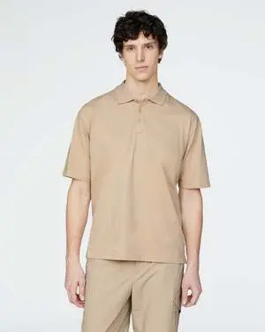 ATM Anthony Thomas Melillo Heavyweight Jersey Polo T-shirt Cotton - Macadamia