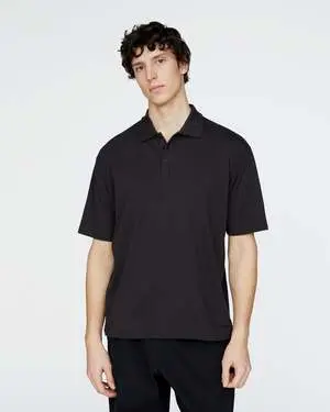 ATM Anthony Thomas Melillo Heavyweight Jersey Polo T-shirt Cotton - Black