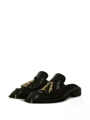 Loewe Calfskin Edge Leather Mules - Black