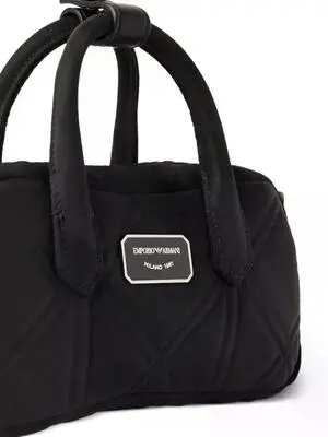 Emporio Armani Quilted Tote Bag With Logo Plaque
