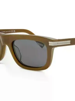 Zegna Square-frame Sunglasses - Brown