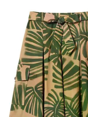 TWINSET Belted Midi Skirt With Jungle Print