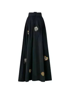 Camilla Belted Taffeta Skirt