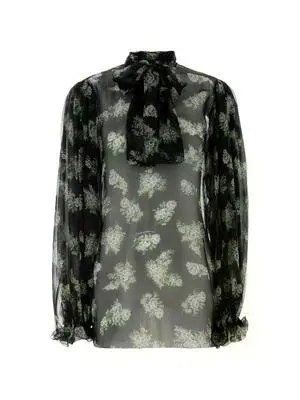 Dolce & Gabbana Floral Print Blouse - Black