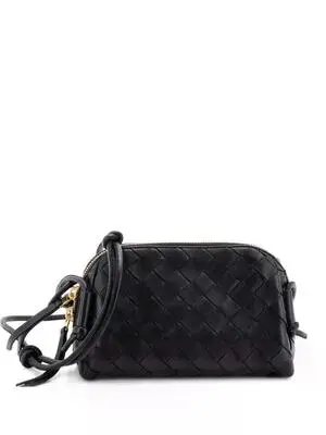 Bottega Veneta Concert Pouch Intrecciato Nappa Mini Crossbody Bag - Black