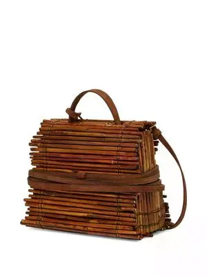 Moschino Hand-woven Bamboo Tote Bag
