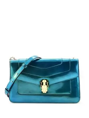 BVLGARI Serpenti Forever Metallic Shoulder Bag - Blue