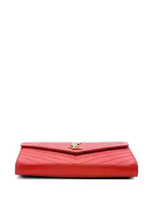 Saint Laurent Monogram Wallet On Chain - Red