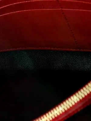 Saint Laurent Monogram Wallet On Chain - Red