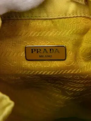 Prada 2000-2013 Tessuto Drawstring Wristlet Pouch - Yellow