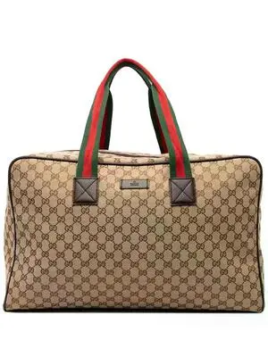 Gucci Gg Canvas Web Travel Bag - Brown