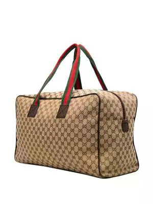 Gucci Gg Canvas Web Travel Bag - Brown