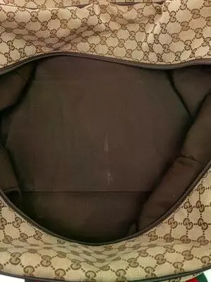 Gucci Gg Canvas Web Travel Bag - Brown
