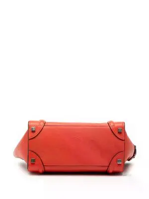 Celine 2014 Micro Leather Luggage Tote Handbag - Orange