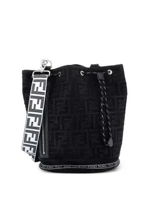 Fendi Mon Tresor Holdall Zucca Canvas Small Bucket Bag