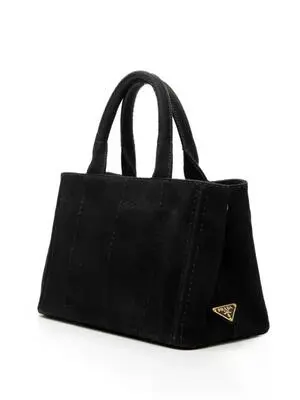 Prada 2000-2013 Small Canapa Logo Satchel - Black