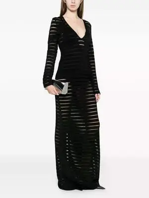 David Koma V-neck Openwork Maxi Dress