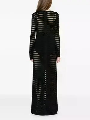 David Koma V-neck Openwork Maxi Dress