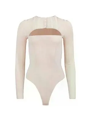 FLEUR DU MAL Button Rib Bodysuit - Neutrals
