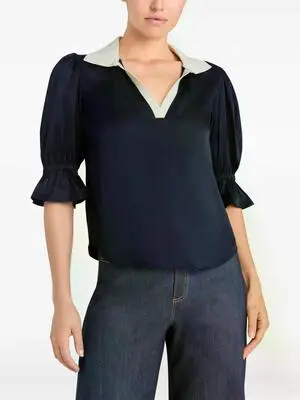 Cinq À Sept Freida Ruffled V-neck Blouse