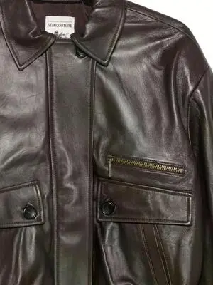 SEMICOUTURE Leather Zip-up Jacket