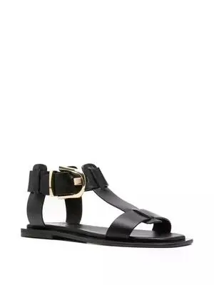 BIBI LOU Leather Buckle Sandals - Black