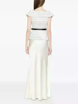 SELF-PORTRAIT Button Belted Maxi Dress