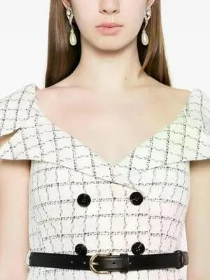 SELF-PORTRAIT Button Belted Maxi Dress