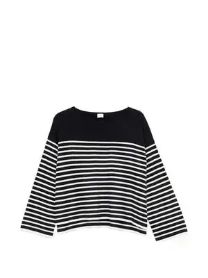 C.T.PLAGE Striped Long-sleeve Sweater - Blue
