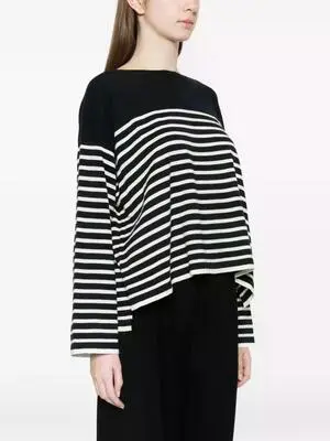 C.T.PLAGE Striped Long-sleeve Sweater - Blue