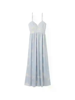 Claudie Pierlot Floral Embroidered Midi Dress - Blue