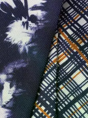 Prada Printed Silk Twill Skinny Scarf - Blue