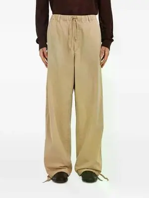 FERRAGAMO Cotton And Silk Baggy Trousers - Neutrals