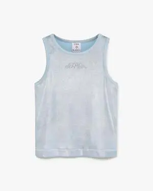 Casablanca Silver-plated Ribbed Tank Top