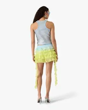 Casablanca Silver-plated Ribbed Tank Top