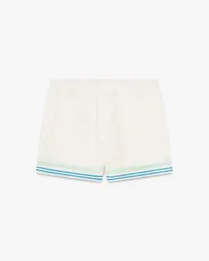 Casablanca Floral Cc Smile Monogram Jacquard Silk Shorts
