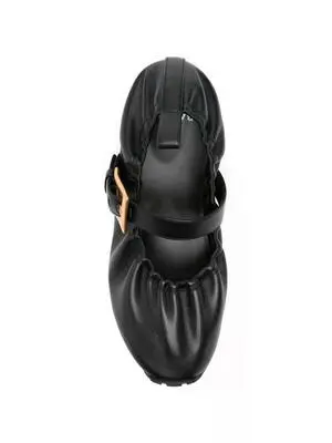 Balmain Buckle Strap Ballerinas - Black