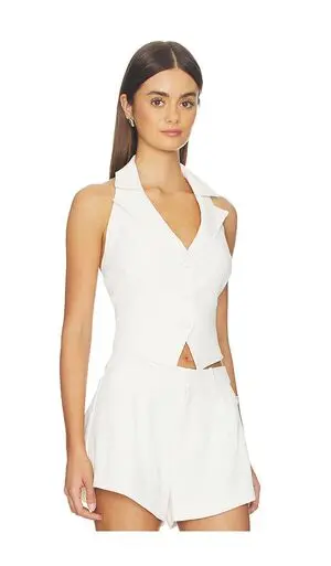 Good American Luxe Suiting Halter Vest - Soft Shell
