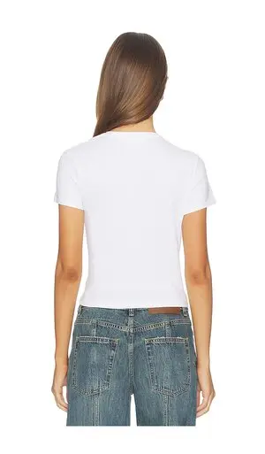 Good American Super Stretch Twist Tee Shirt - White001