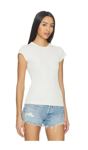AGOLDE Edison Ribbed Jersey Tee - Bone