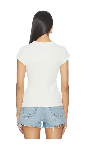 AGOLDE Edison Ribbed Jersey Tee - Bone