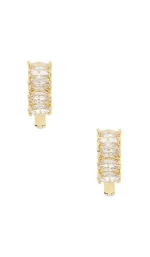 MAZIN JEWELS Baguette Hoop Earrings - Gold
