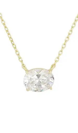 Shashi Oval Solitaire East To West Necklace - Silver