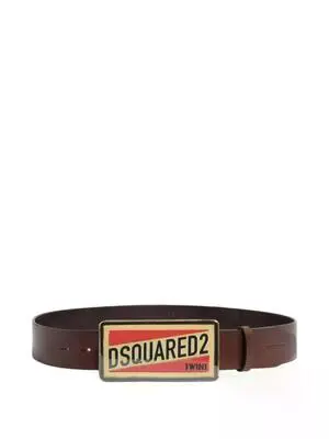 Dsquared2 Logo Plaque Belt - Brown