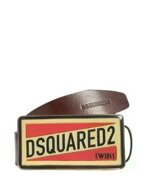 Dsquared2 Logo Plaque Leather Belt